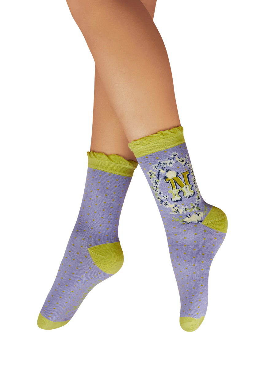 Powder Socks Letter N – White Lotus Living
