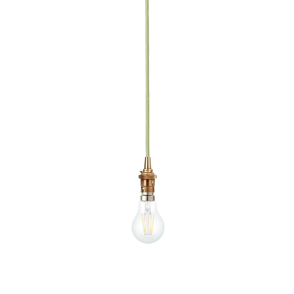 Elmer Brass Ceiling Rose and Green Flex – White Lotus Living