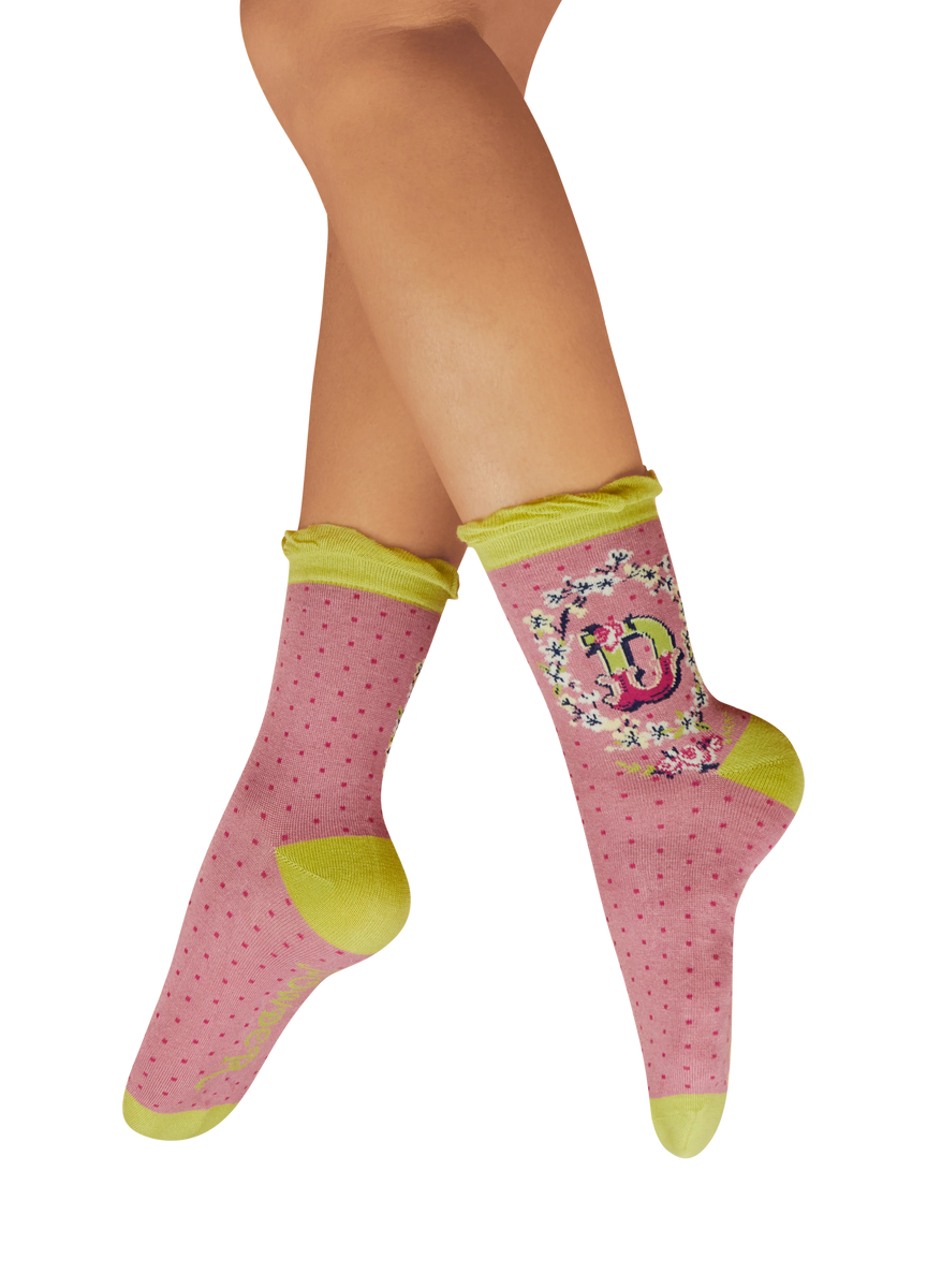 Powder Socks Letter D – White Lotus Living